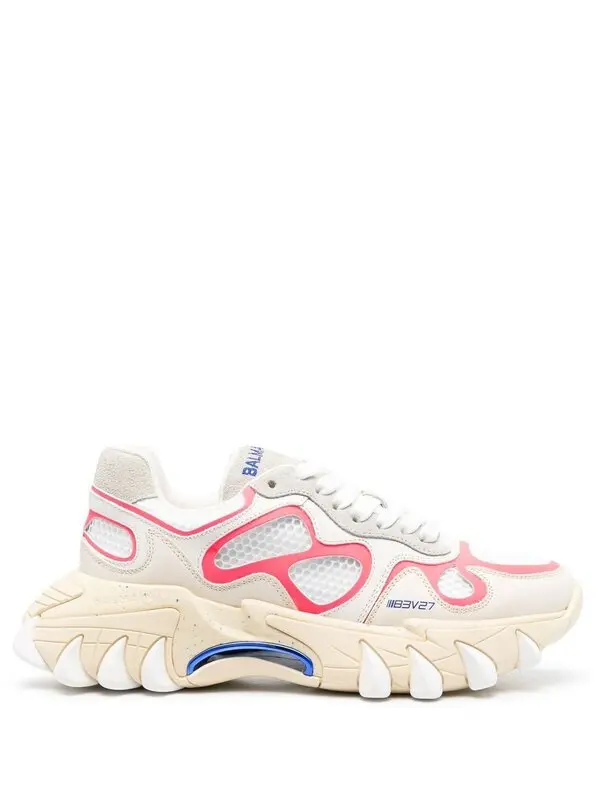 Balmain B-east Panelled Lace-up Sneakers - White