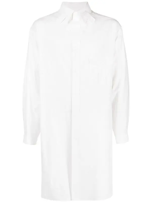 Yohji Yamamoto Tab-collar Long Shirt