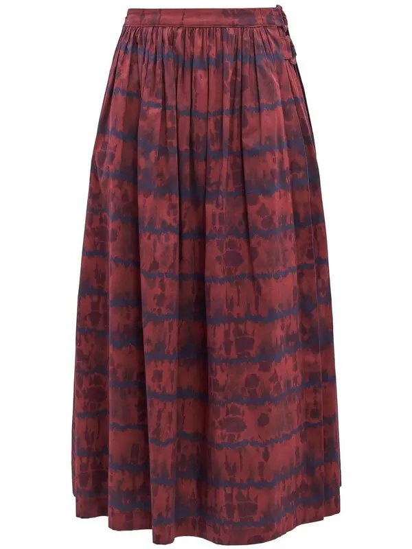 Altuzarra Tashi Tie-Dye Print Midi Skirt In Pink 60% Off