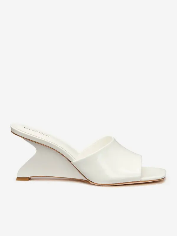 REFORMATION Enya Wedge Sandal - White Patent