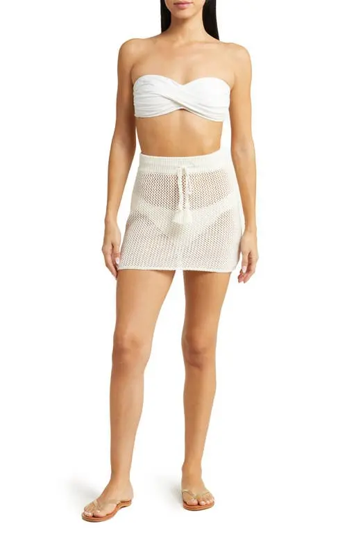 L*Space Coast Is Clear Sheer Cover-up Miniskirt - Cream