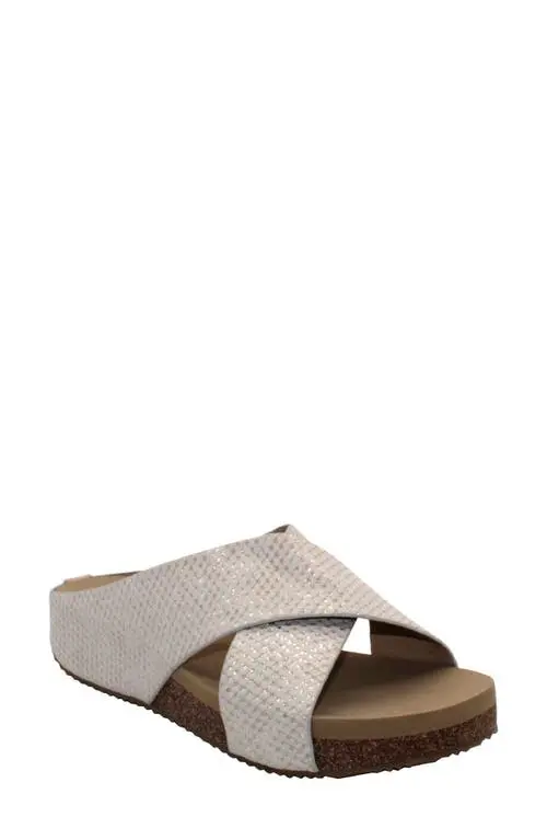 VOLATILE Alette Wedge Slide Sandal By - Champagne Snake