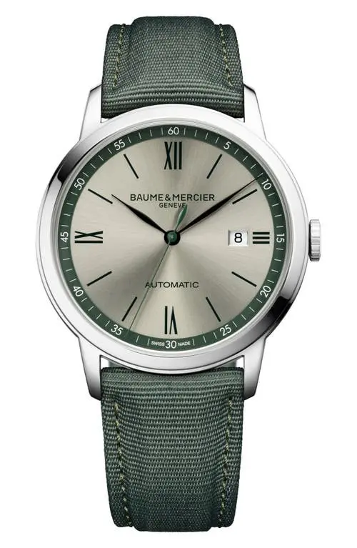 Baume & Mercier Classima Automatic Canvas Strap Watch