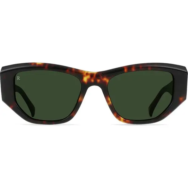 Raen Ynez 54mm Square Sunglasses - Ristretto Tortoise/green