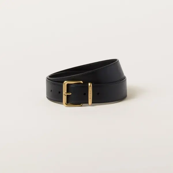 Miu Miu Leather Belt - Black