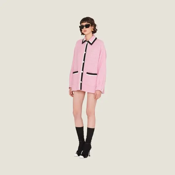 Miu Miu Tweed Jacket MIU MIU Check Pattern Single Jacket