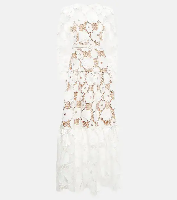 self portrait 3d floral lace midi dress Petal and Pup Women's Aerin Knit Dress