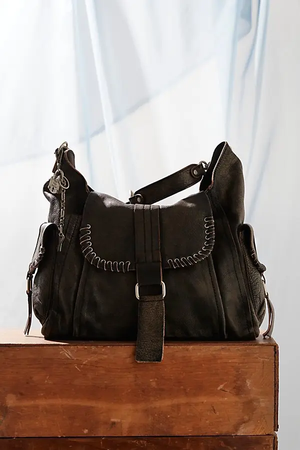 Free People We The Free Leigh Distressed Tote Bag - Aged Graphite