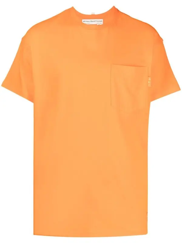 ADVISORY BOARD CRYSTALS Chest-pocket Cotton T-shirt - Orange
