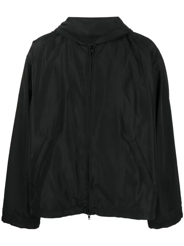 Balenciaga Logo-print Hooded Windbreaker - Black