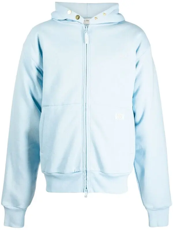ADVISORY BOARD CRYSTALS Logo-patch Zip-up Hoodie - Blue