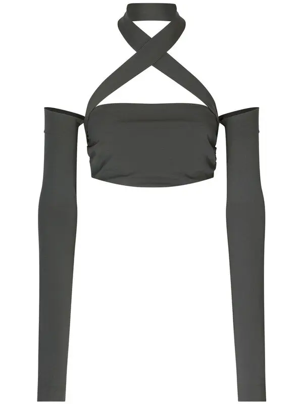Dolce & Gabbana Halterneck Crop Top - Grey