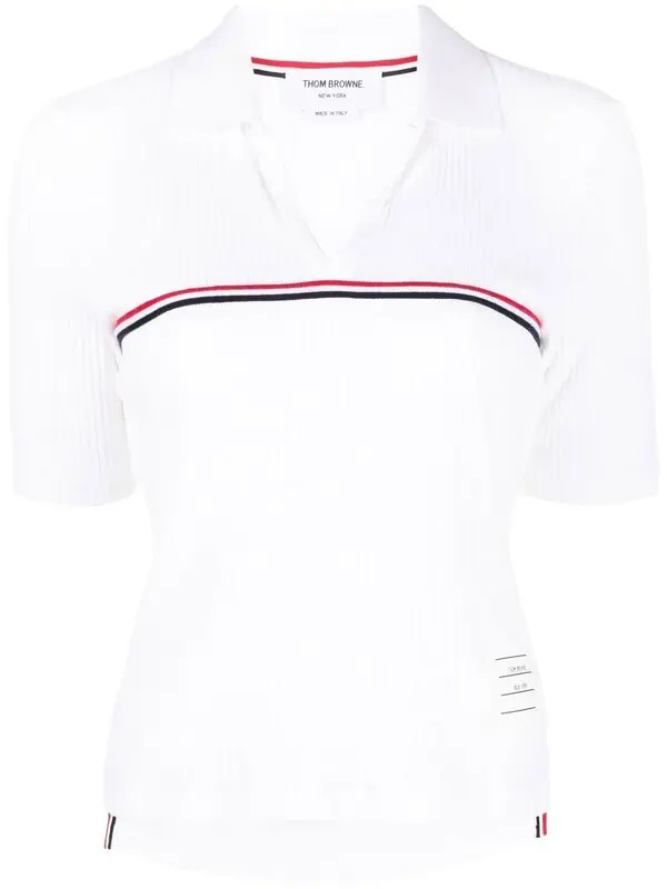 Thom Browne Ribbed Cotton Polo Top