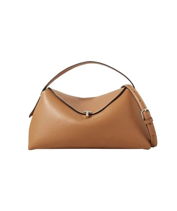 TOTÊME T-lock Textured-leather Shoulder Bag - Brown