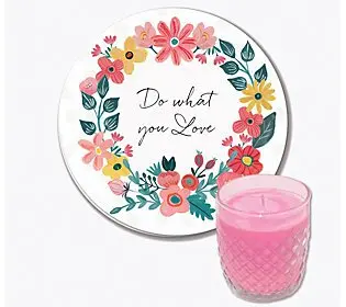 COURTSIDE MARKET Courtside Bright Petals V 8x8 Art Board & 9 Oz Ndle Set