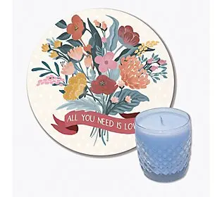 COURTSIDE MARKET Courtside Love Letters X 8x8 Art Board & 9 Oz C Ndle Set