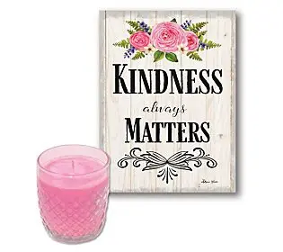 COURTSIDE MARKET Courtside Pink Floral 8x10 Art Board & 9 Oz Can Le Set