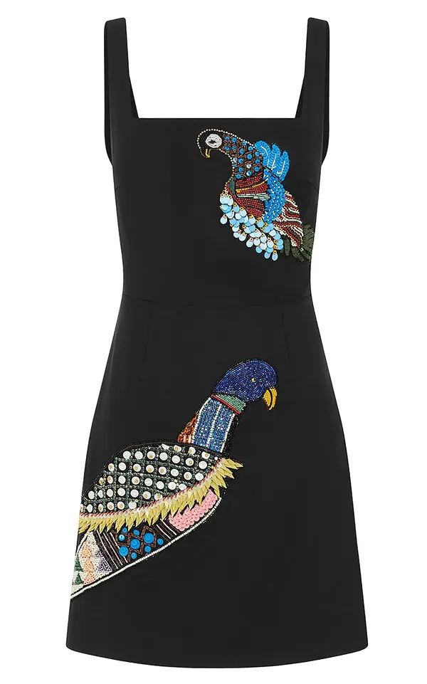 alemais rowena beaded mini dress Off The Shoulder Beaded Black Red A Line Ruffled Homecoming Dress main image 1