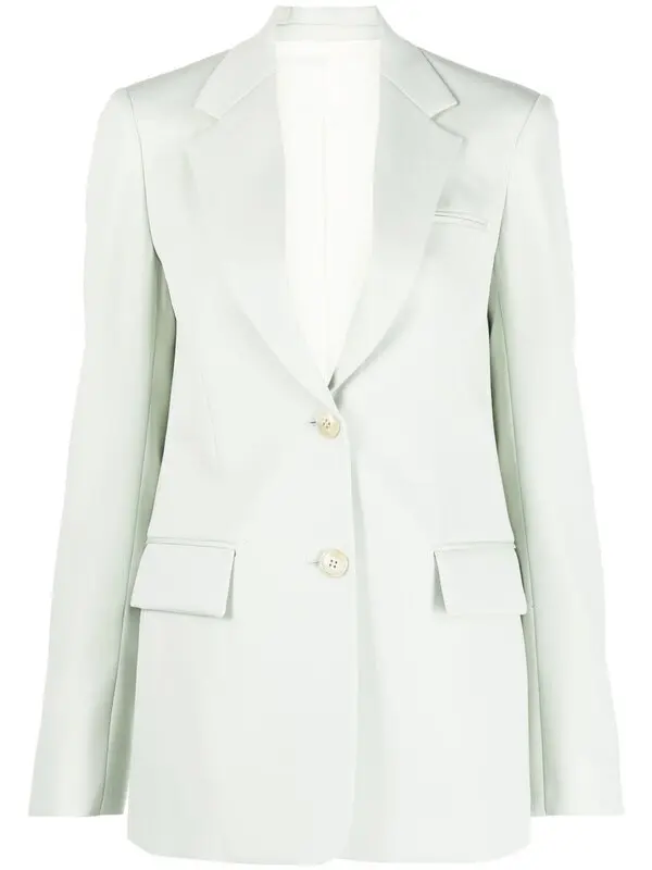 LANVIN Single-breasted Virgin Wool Blazer - Green