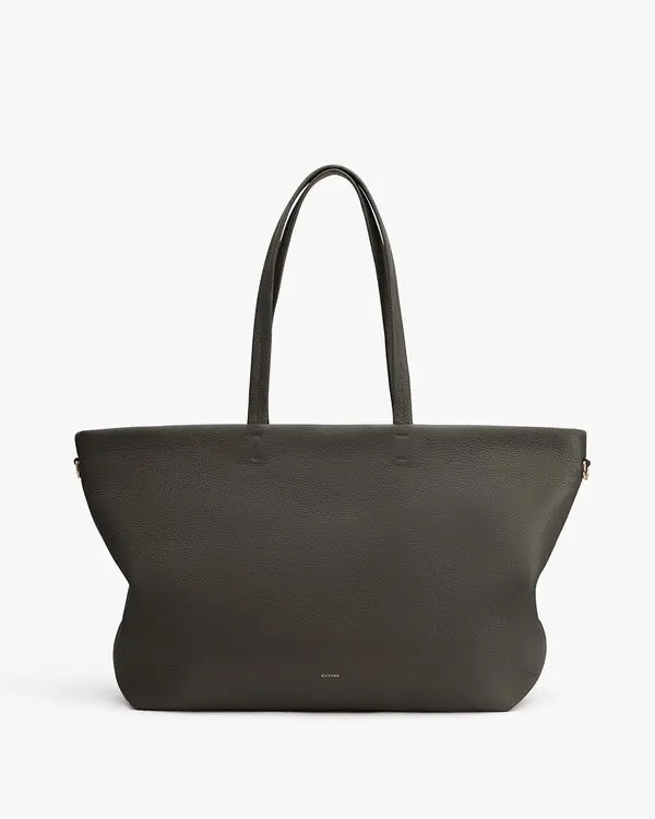 Cuyana Leather Zipper Tote Bag - Dark Green