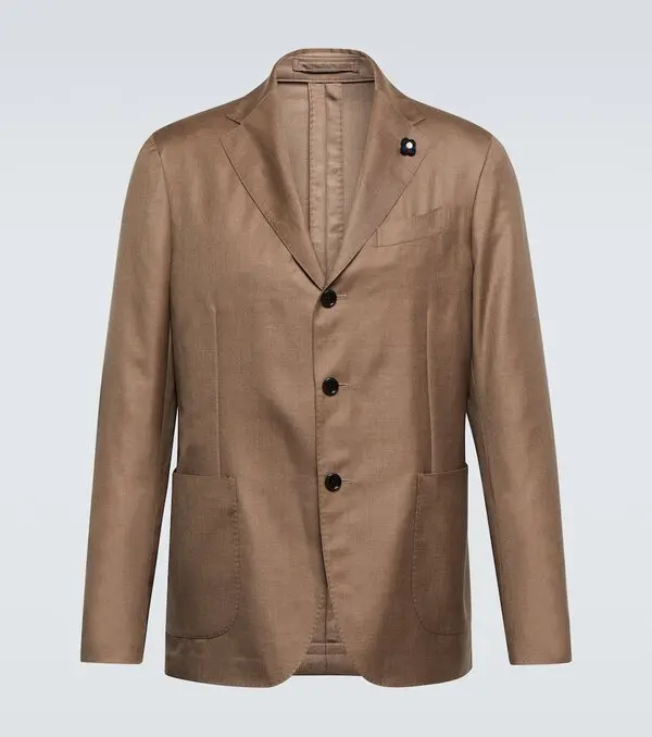 LARDINI Single-breasted Cashmere And Silk Blazer