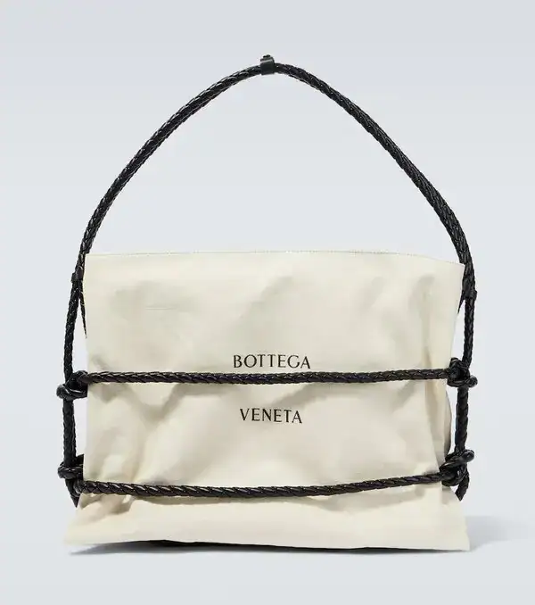 Bottega Veneta Quadronno Canvas Shoulder Bag - White | Editorialist