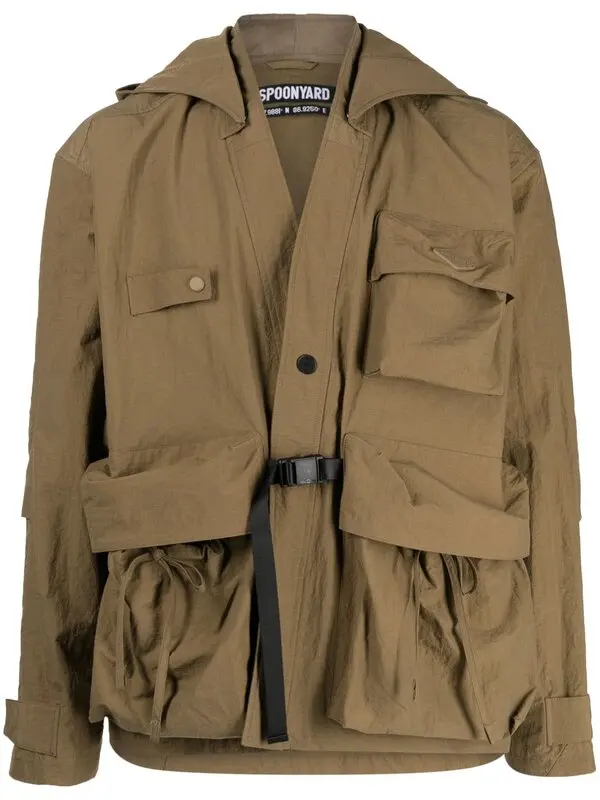 SPOONYARD Kimono Multi-pockets Hooded Jacket