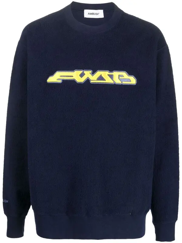 AMBUSH Graphic-print Long-sleeve Sweatshirt - Blue