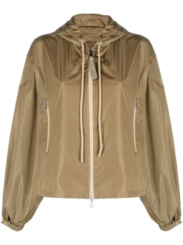 Moncler Vernois Logo-print Hooded Jacket - Brown