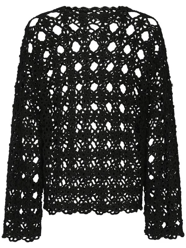 Dolce & Gabbana Open-knit Cotton Jumper - Black