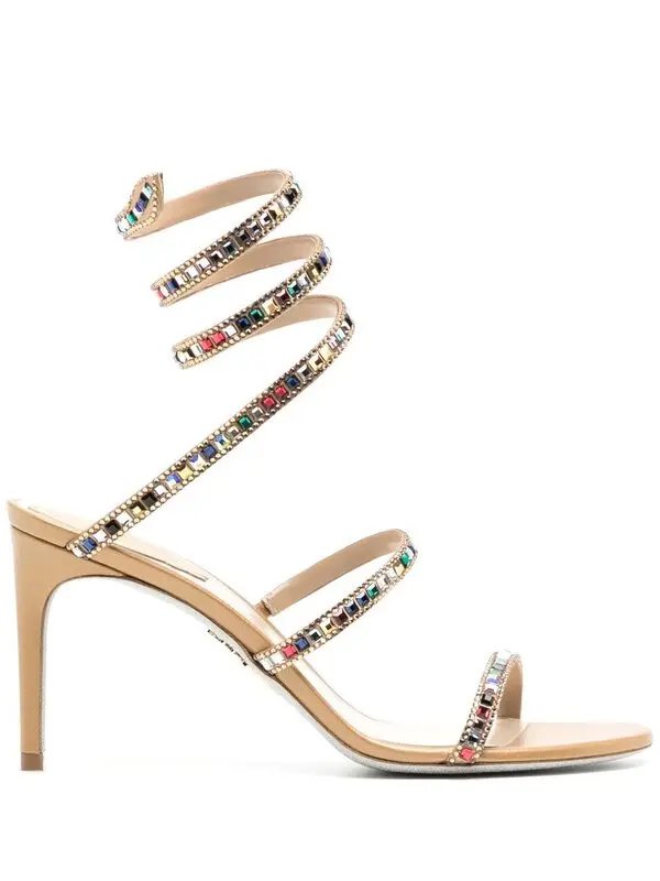 Rene Caovilla Crystal Embellished Strappy Sandals