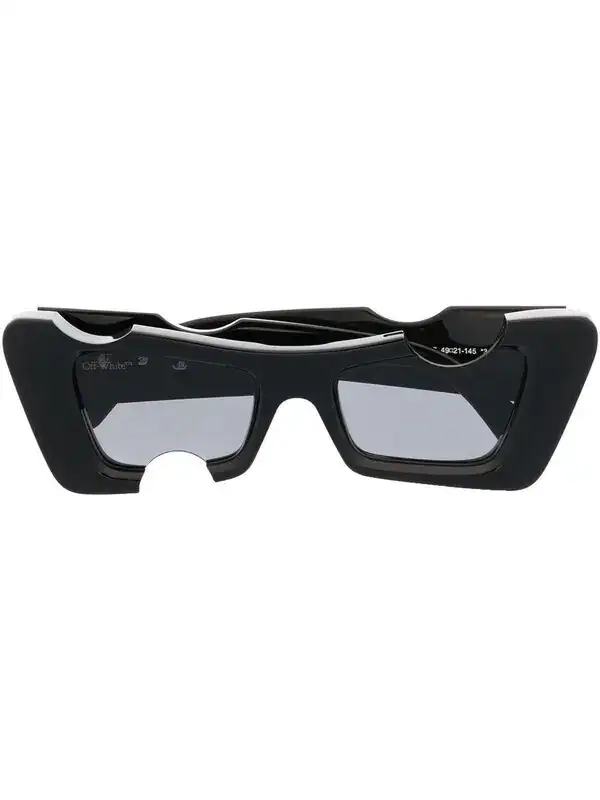 Off-White Cady Cut-Out Sunglasses - Black | Editorialist