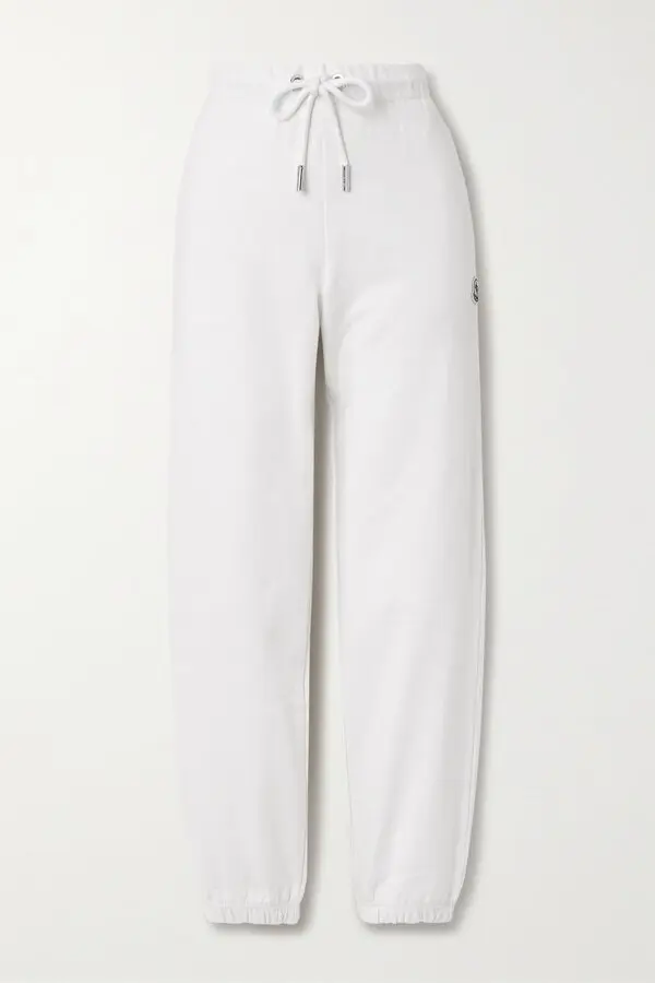 Moncler Tapered Cotton-jersey Track Pants - White