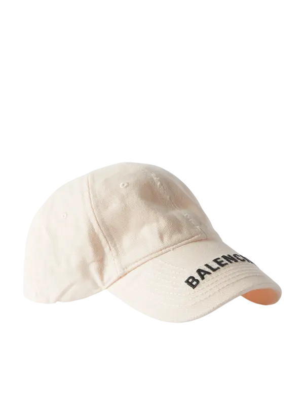 Balenciaga Embroidered Cotton-twill Baseball Cap - White