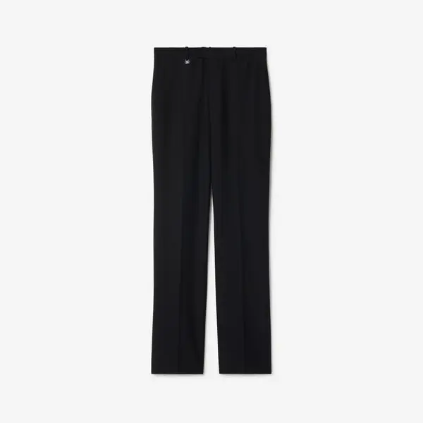 Burberry Wool Mohair Tailored Trousers - Black