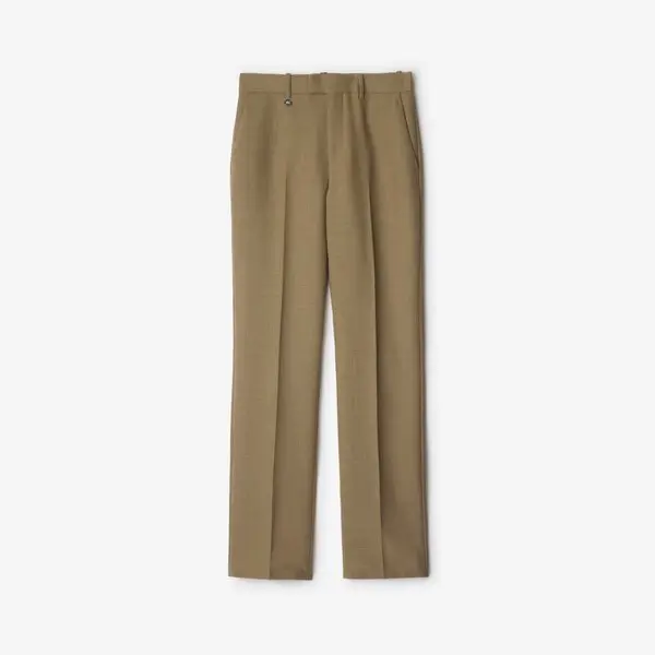 Burberry Wool Tailored Trousers - Linden/beige