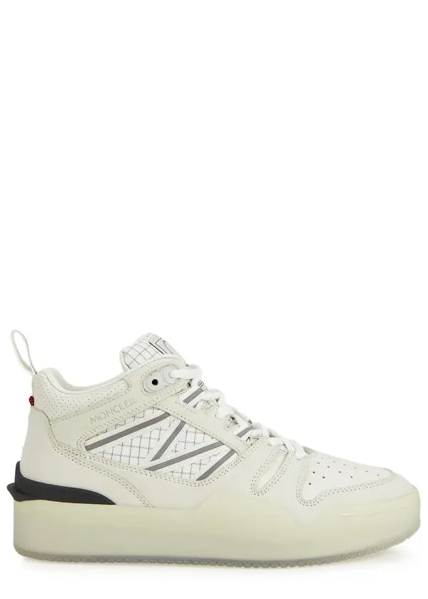 Moncler Pivot Panelled Hi-top Sneakers - White And Black