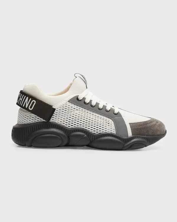 Moschino Mesh Bubble Teddy Low-top Sneakers - White Multi