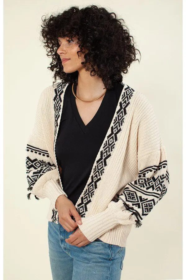 Hale Bob Isabelle Jacquard Cardigan - Neutral
