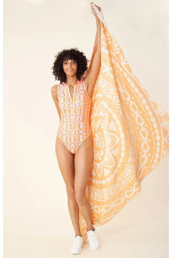 Hale Bob Omaria Jacquard Towel - Orange