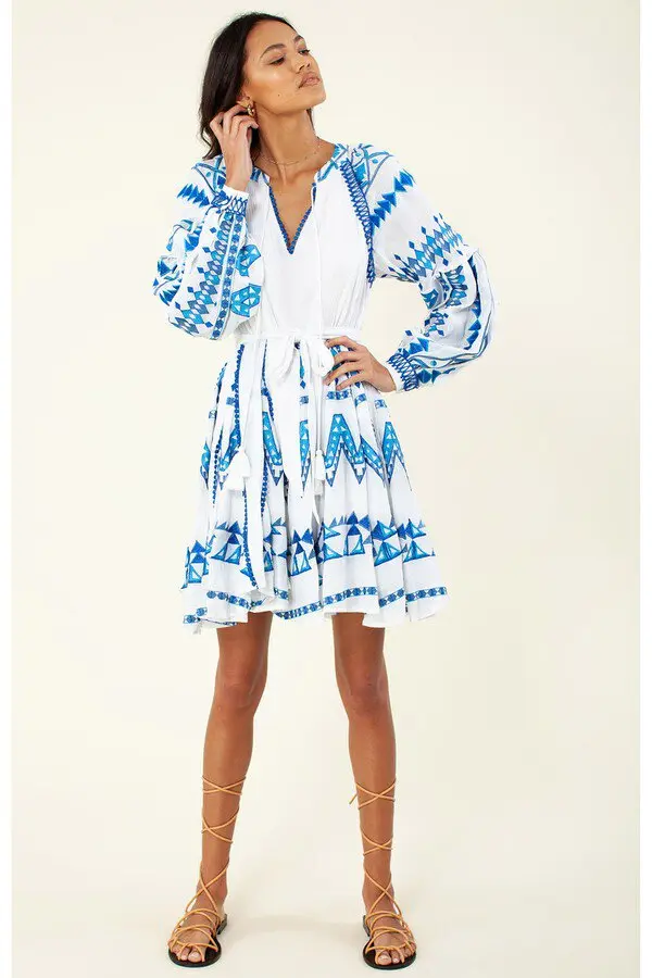 Hale Bob Ravin Embroidered Dress - Blue
