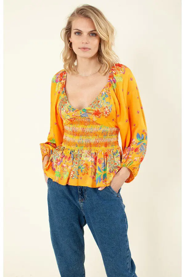 Hale Bob Isla Silk Top - Orange