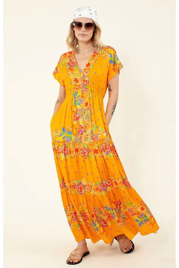 Hale Bob Effie Maxi Dress - Orange