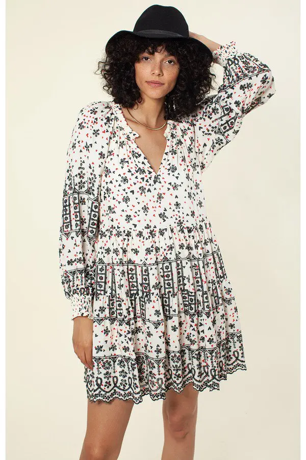 Hale Bob Darrin Embroidered Mini Dress