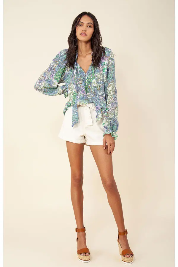 Hale Bob Tacey Silk Top - Neutral
