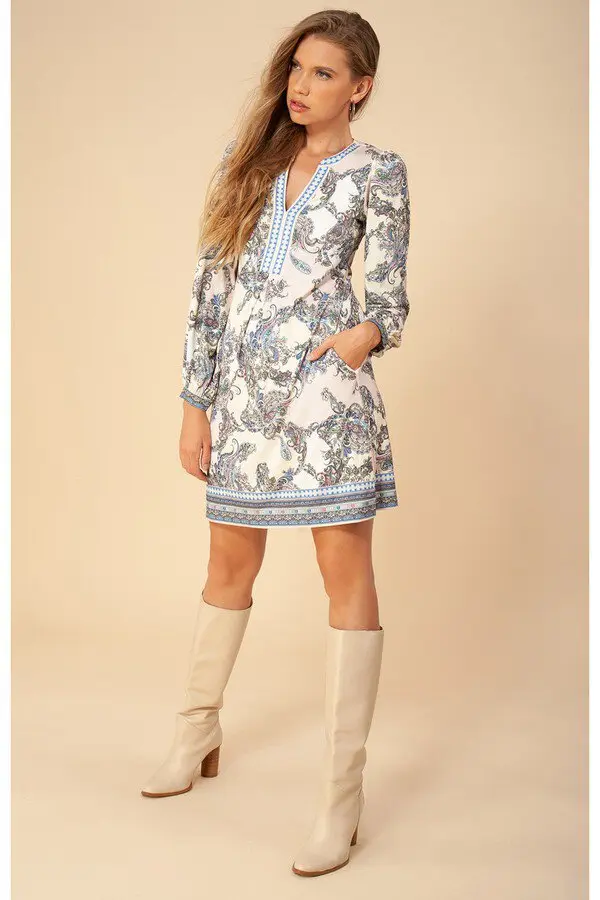 Hale Bob Katya Jersey Mini Dress - Neutral