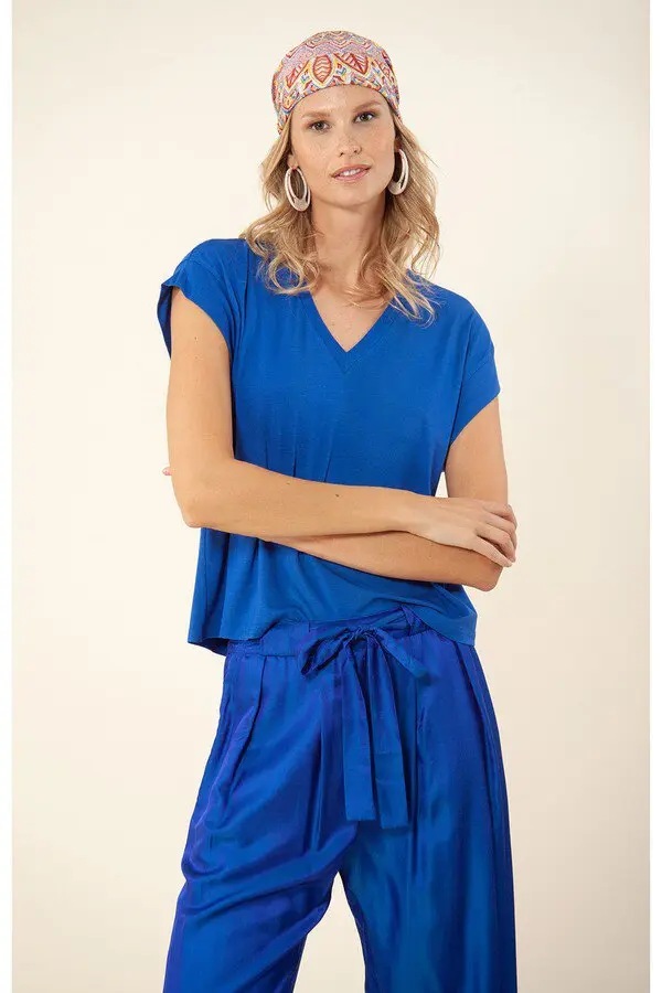 Hale Bob Sindy Jersey Top - Blue