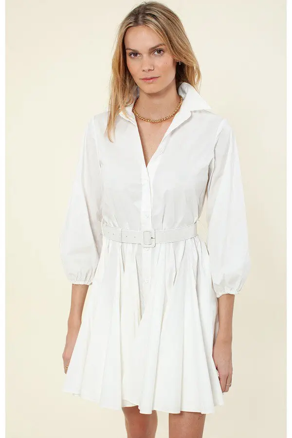 Hale Bob Vania Poplin Mini Dress - White