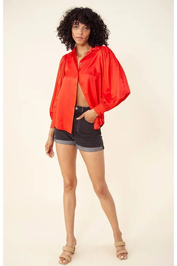 Hale Bob Eva Solid Top - Orange / Red