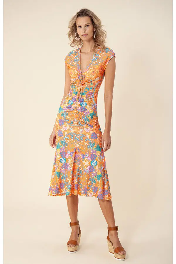 Hale Bob Izidora Jersey Dress - Orange